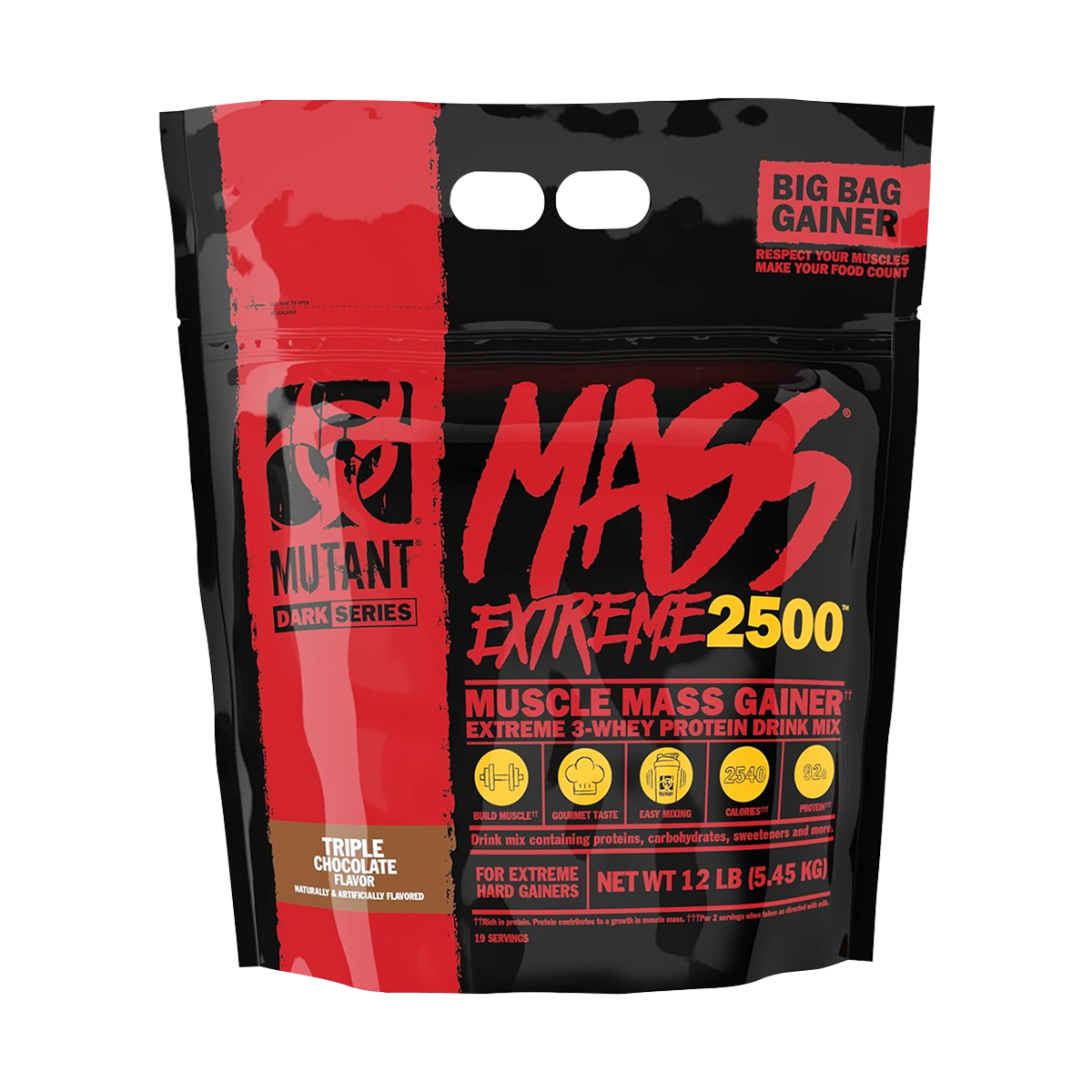 Mutant Dark Series Mass Extreme 2500 Muscle Mass Gainer 5.45kg ( 12lbs ...